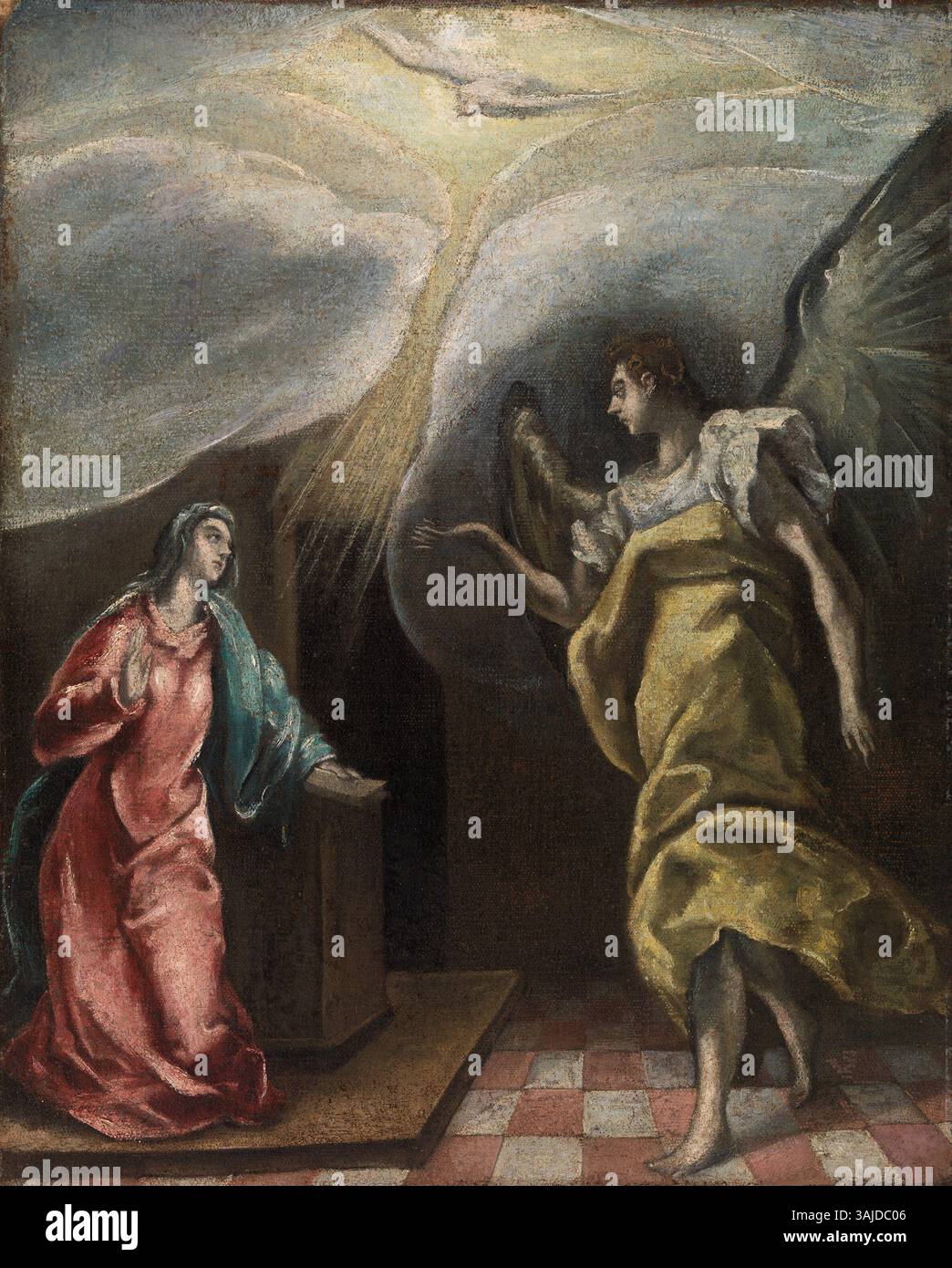 An oil painting of the Annunciation, after El Greco (1541-1614), dating ...