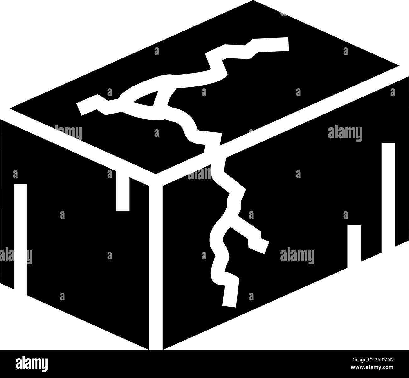 dry cracks cement concrete glyph icon vector illustration Stock Vector ...