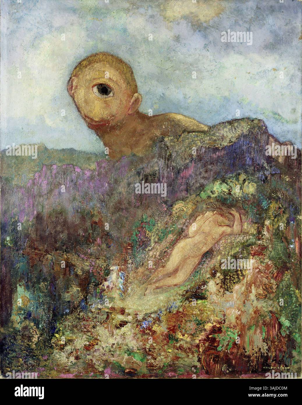 'Le Cyclope' (The Cyclops) by Odilon Redon, painted circa 1914, is an ...