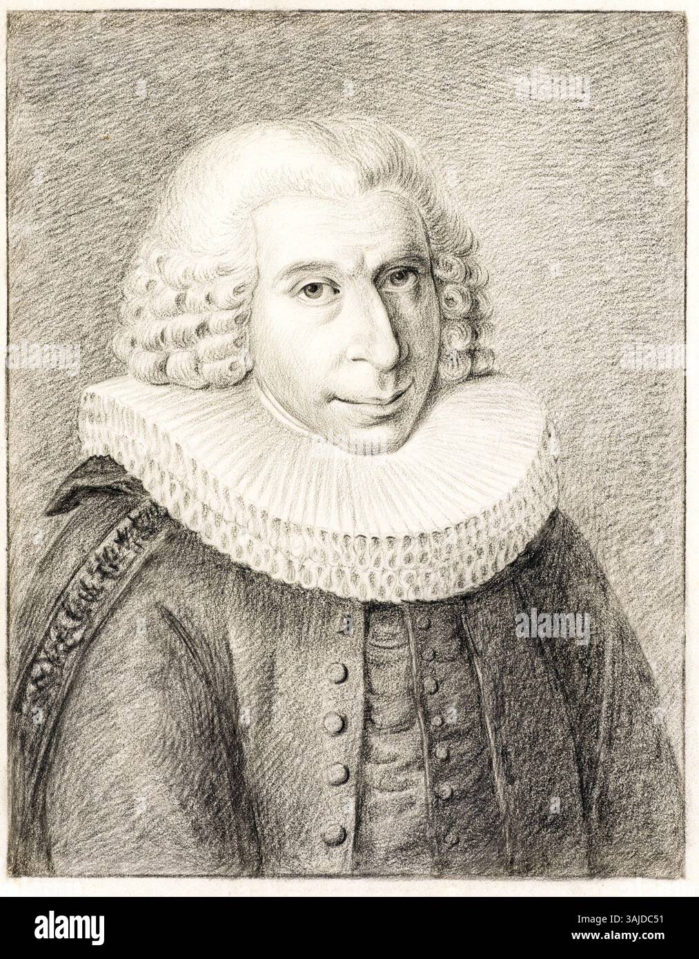 Chalk drawing portrait of Jakob Schuback, held at the Hamburg State and ...