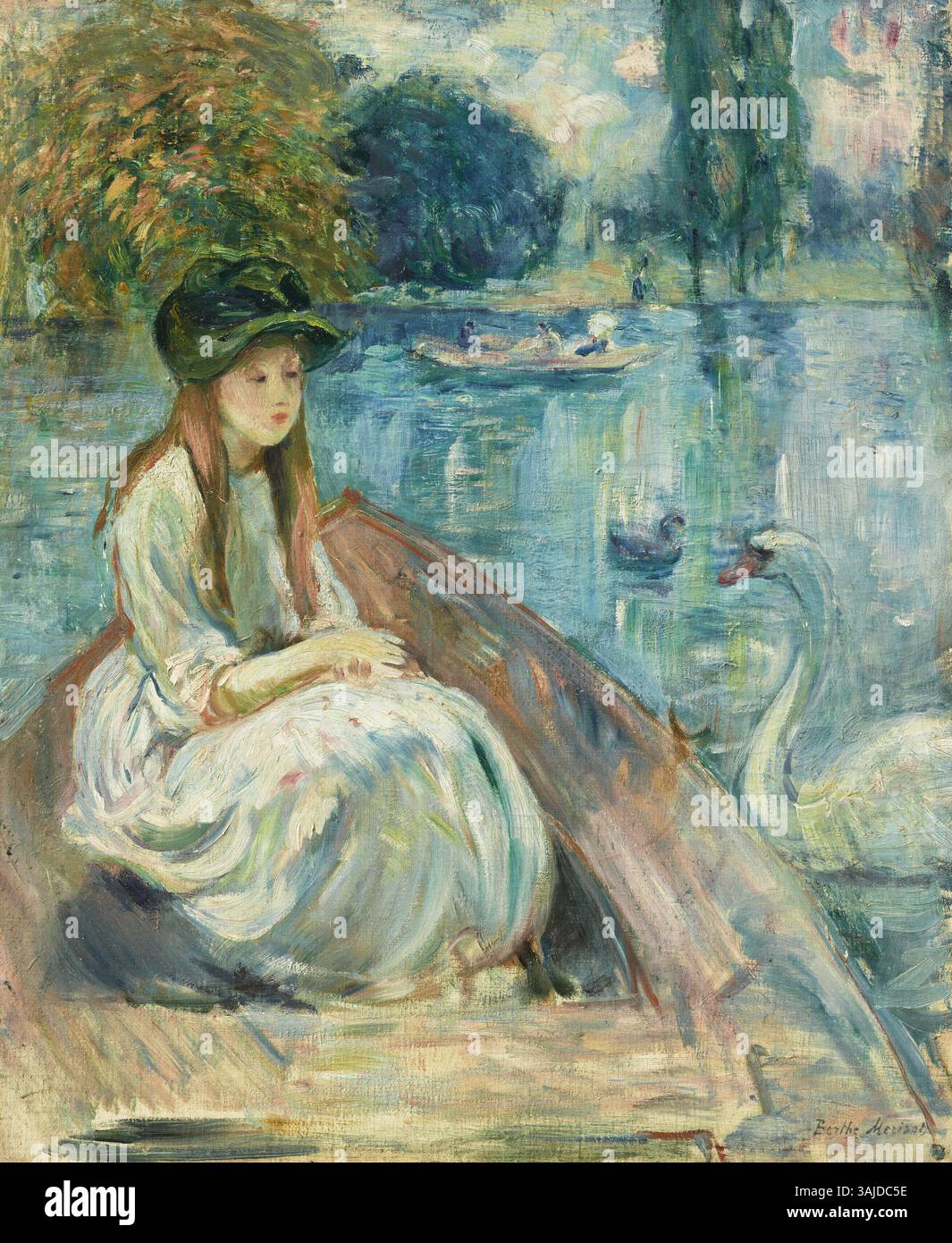 This 1892 painting by Berthe Morisot, *Jeanne Fourmanoir sur le lac ...