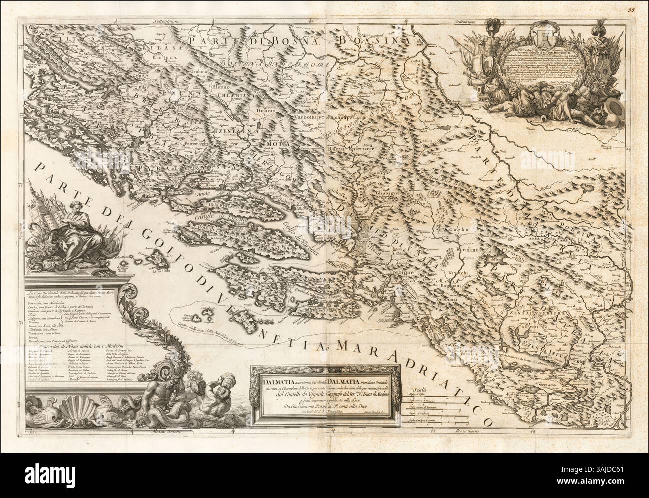 This 1689 map by Giacomo Giovanni Rossi depicts the Western Balkans ...