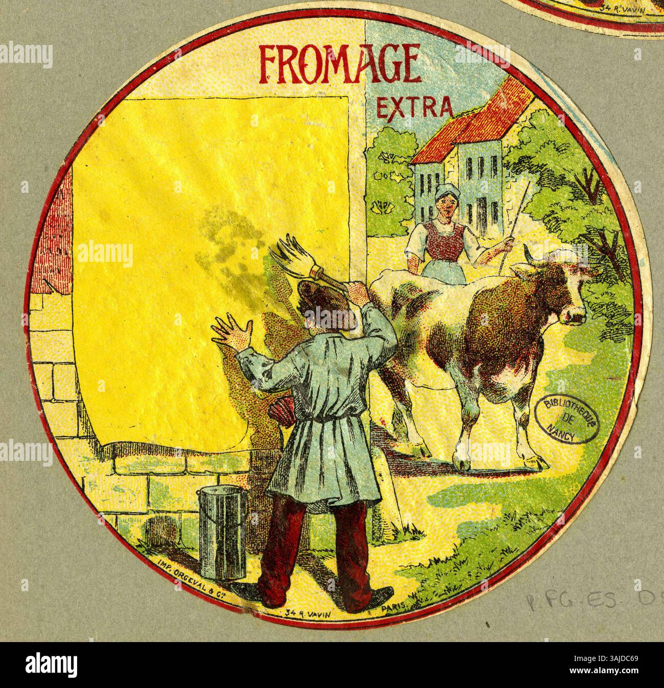 A print titled 'Fromage extra,' created between 1900 and 1950, housed ...