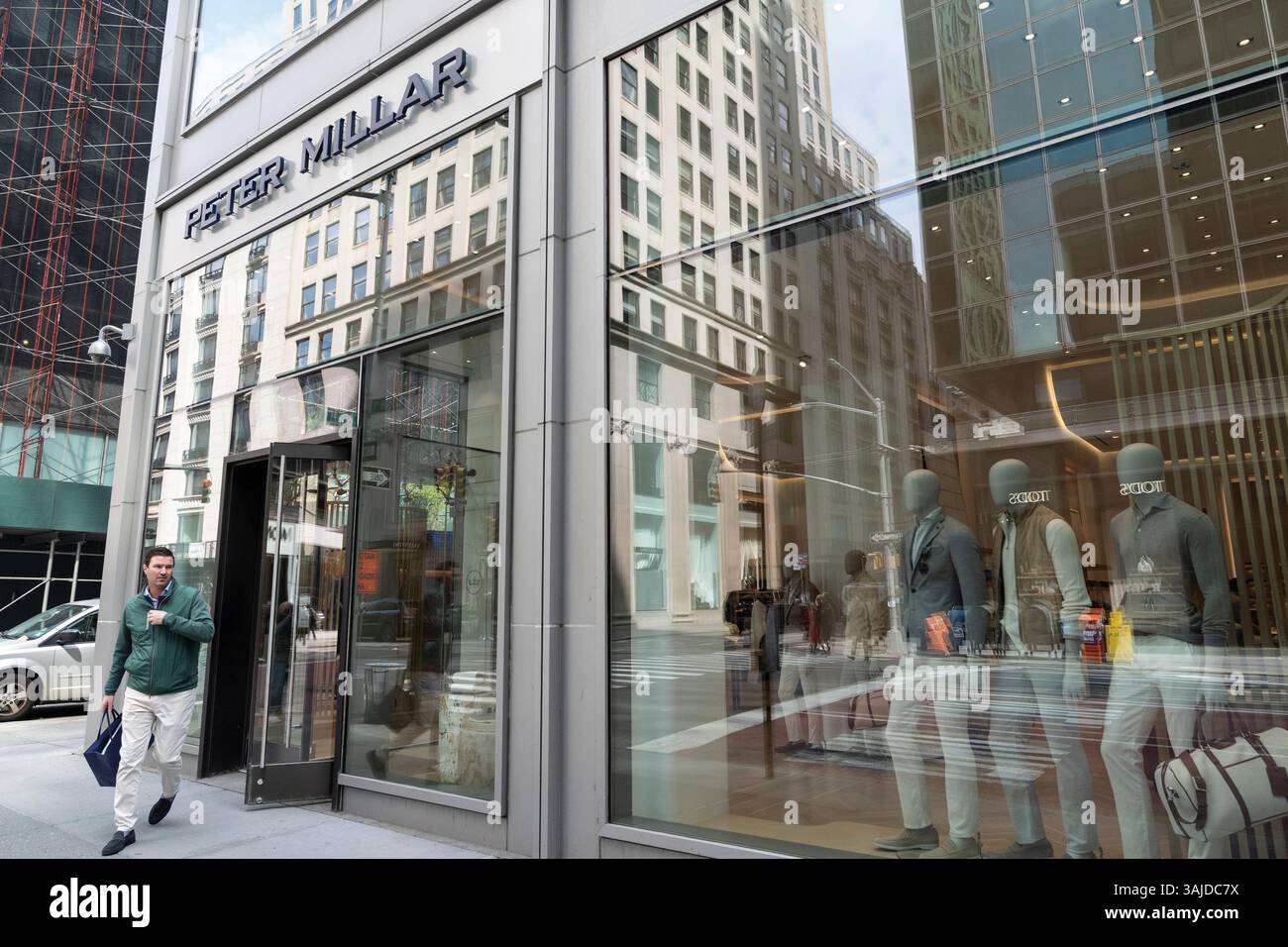 View of high fashion Peter Millar store on Madison Avenue in New York ...