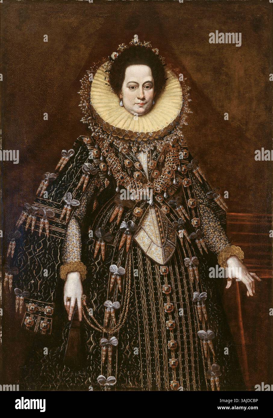 This 17th-century portrait depicts Margherita Aldobrandini, the wife of ...