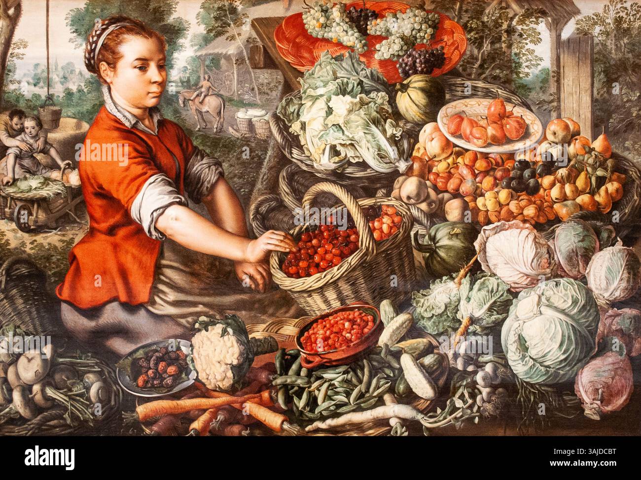 'Vegetable Seller,' an oil painting by Joachim Beuckelaer, circa 1575 ...