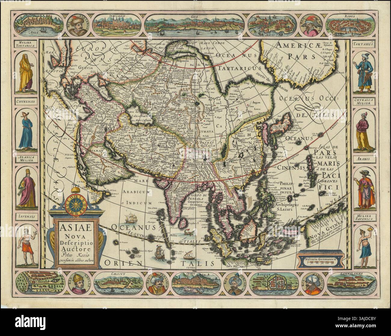 This 1614 map, titled *Asiae Nova Descriptio*, was created by Pieter ...