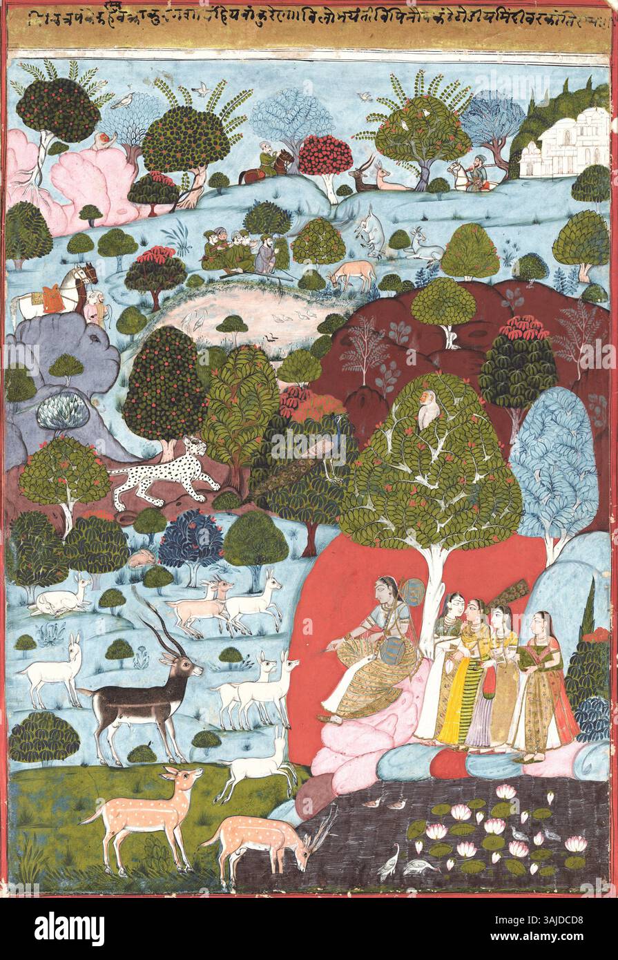 Todi Ragini of Raga Malkaunsa, painted around 1700, depicts a ...