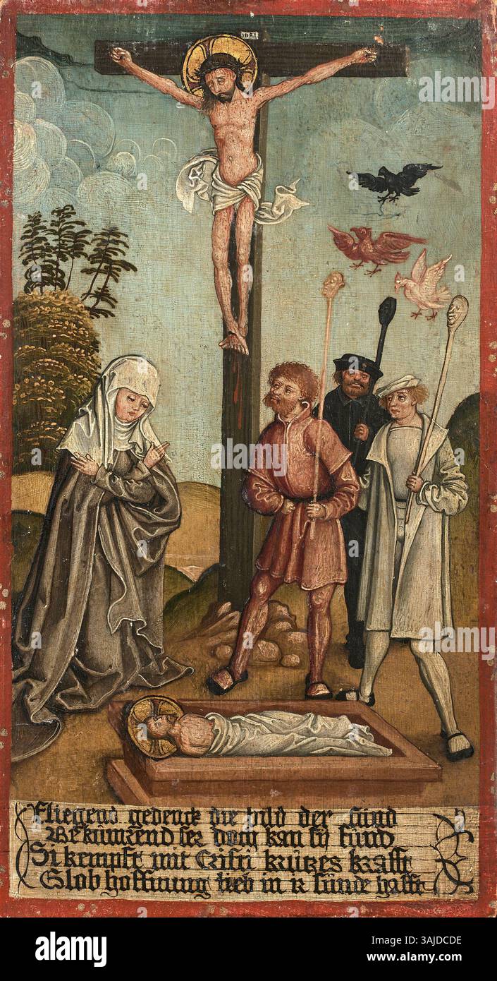 'La Crucifixion avec des fous' (The Crucifixion with Jesters) is a painting from the early 16th ...