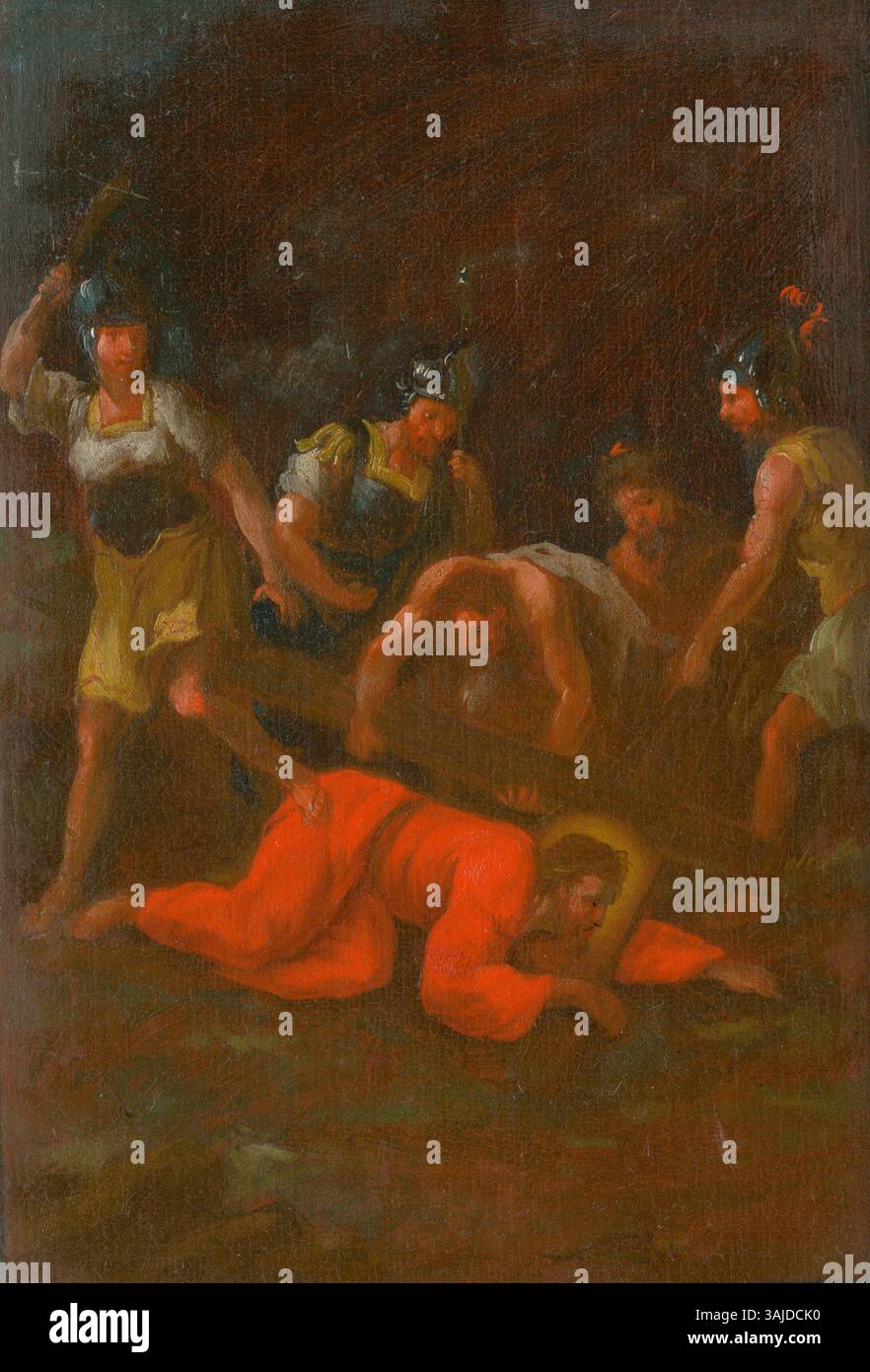 In this 1770 oil on canvas, István Schaller portrays Jesus falling a ...