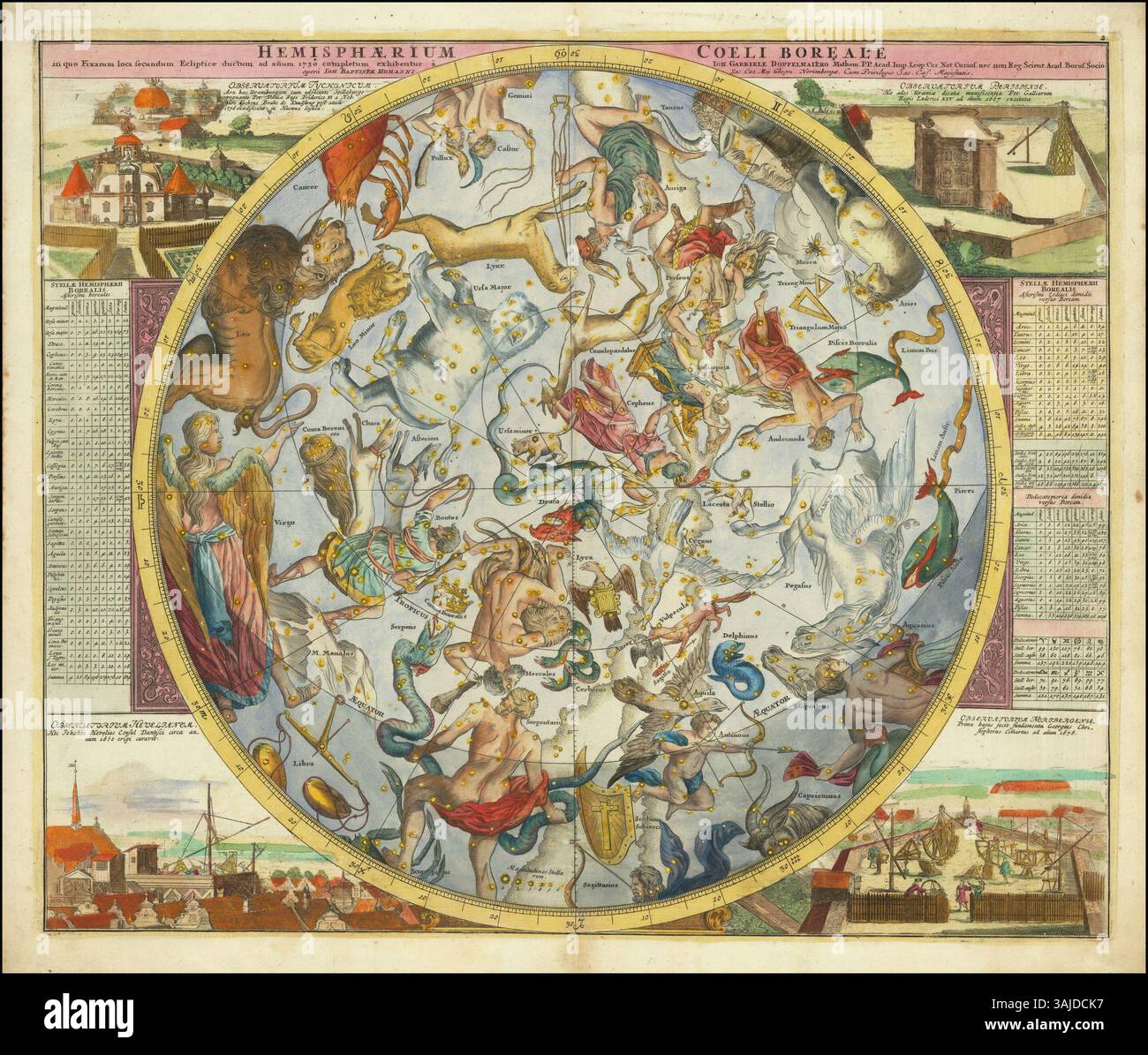 A star map titled 'Hemisphaerium Coeli Boreale', created by Johan ...