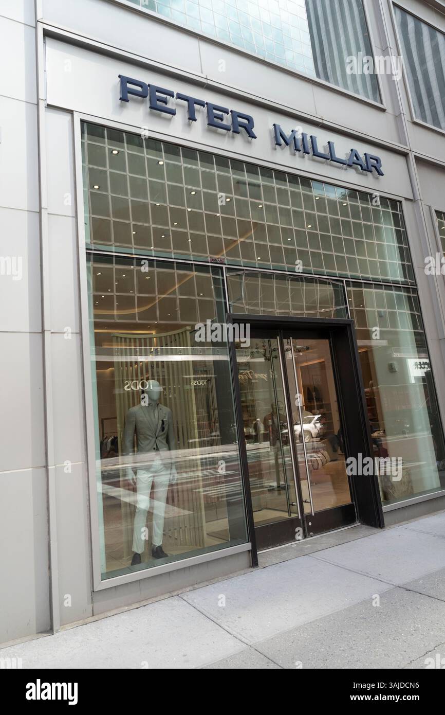 View of high fashion Peter Millar store on Madison Avenue in New York ...