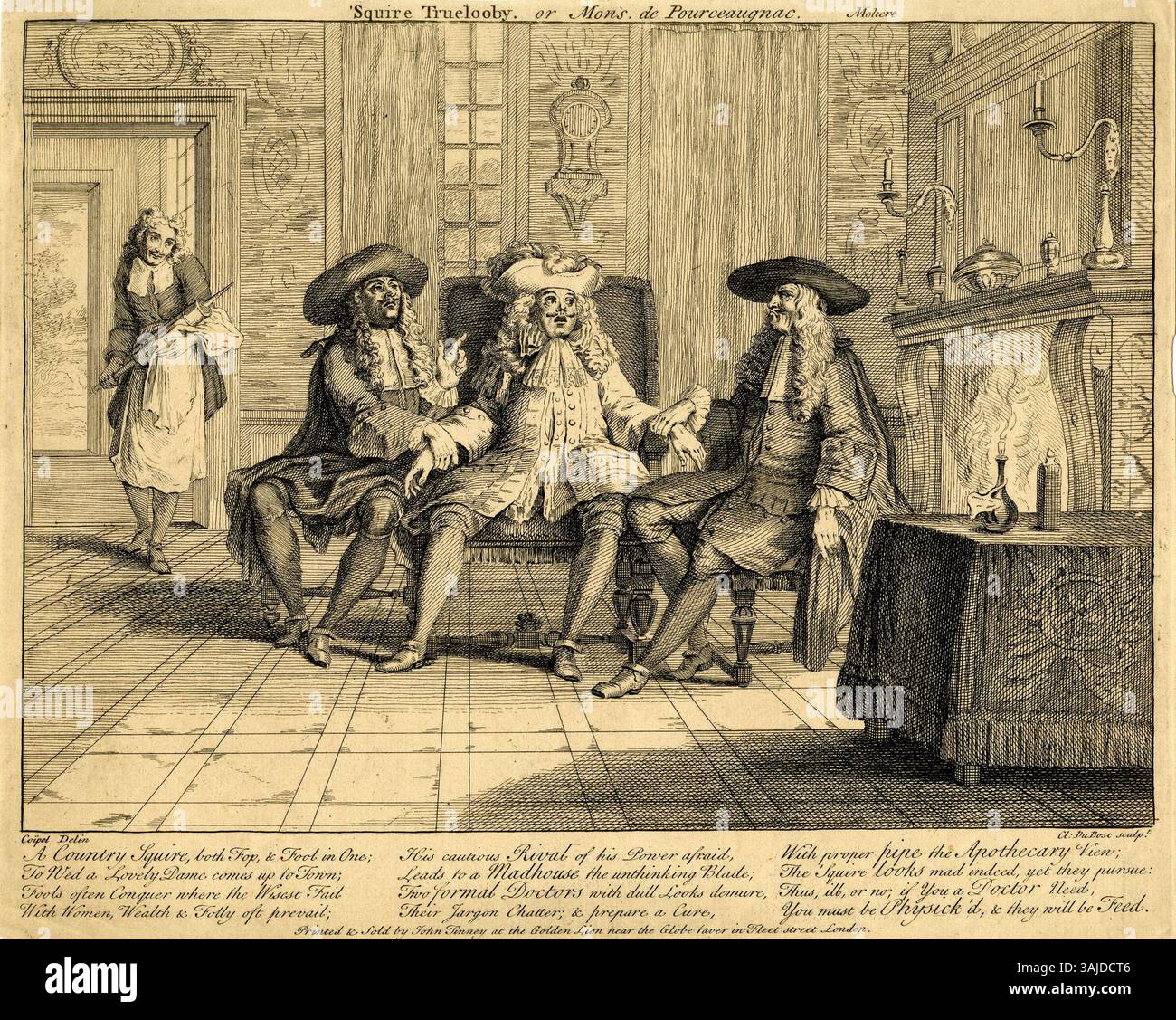 This print by Claude Du Bosc after Charles-Antoine Coypel illustrates ...