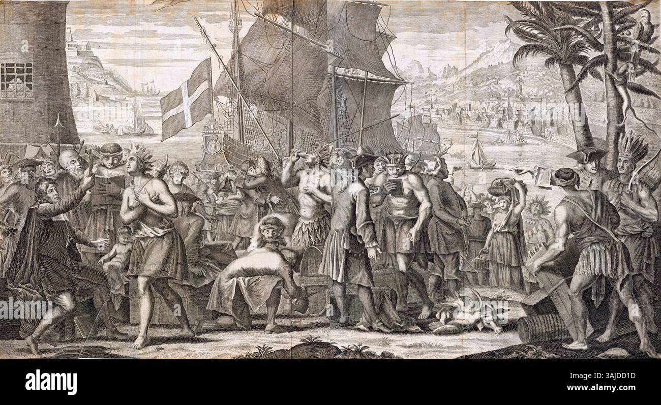 François-Gérard Jollain's 1717 artwork 'Scene of Trade between the ...