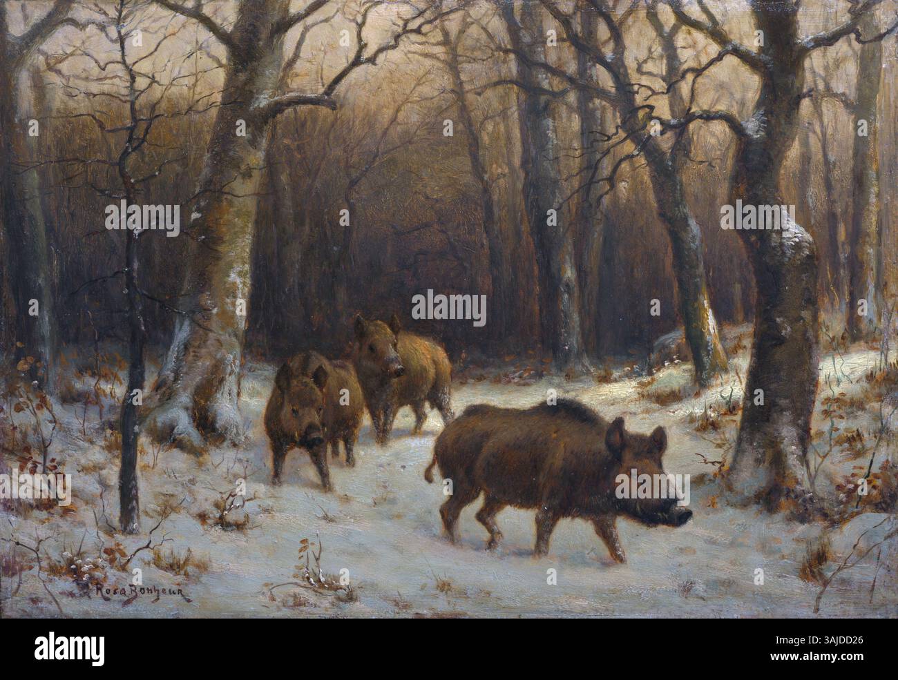 'Wild Boars in the Snow,' painted by Rosa Bonheur between 1872 and 1877 ...