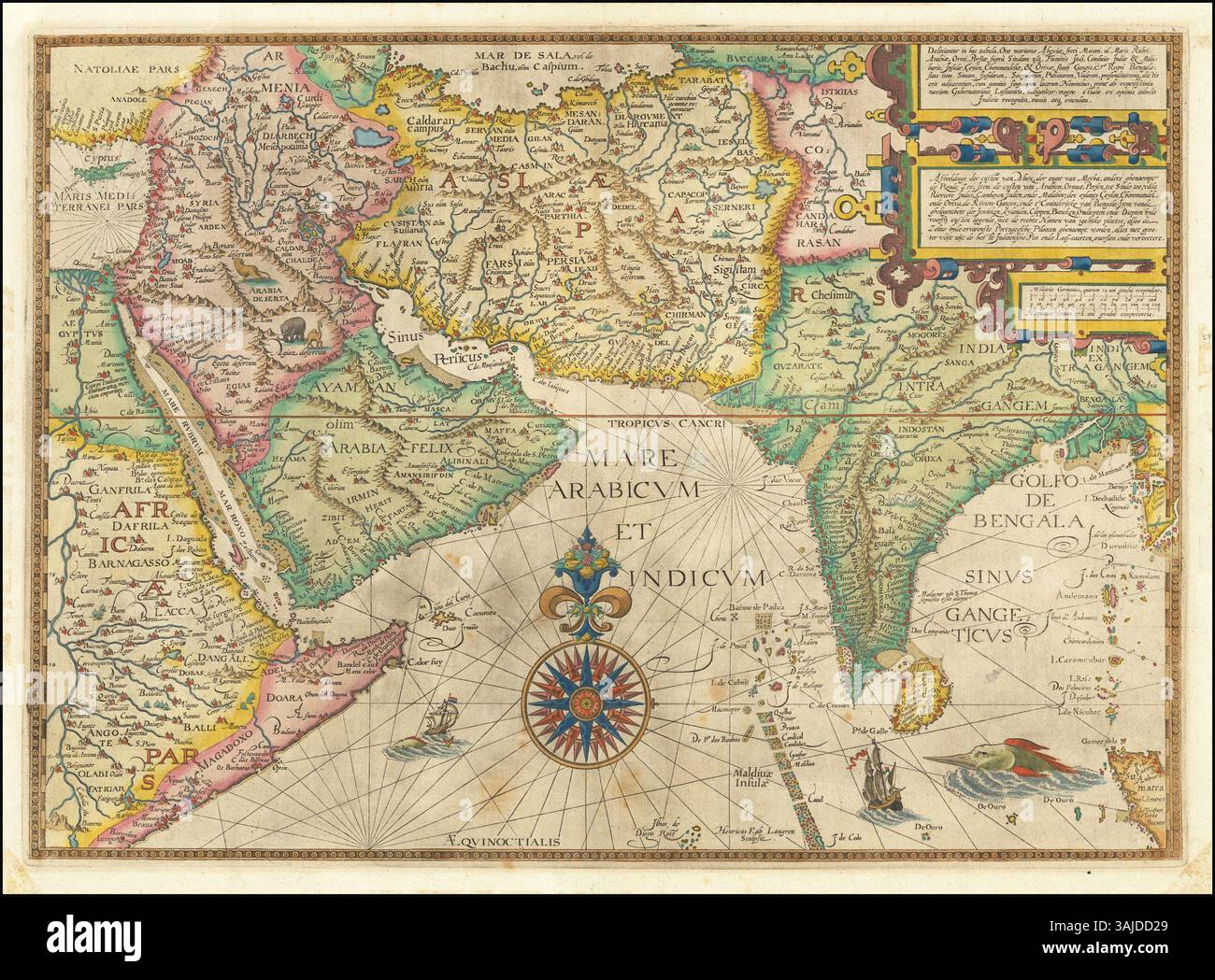 This 1596 map by Hendrik van Langren depicts the Middle East and Indian ...