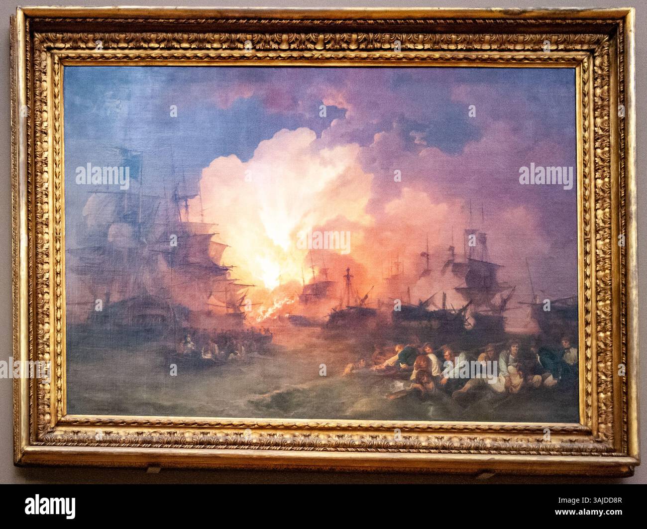 Philip James de Loutherbourg’s 1800 painting *The Battle of the Nile ...