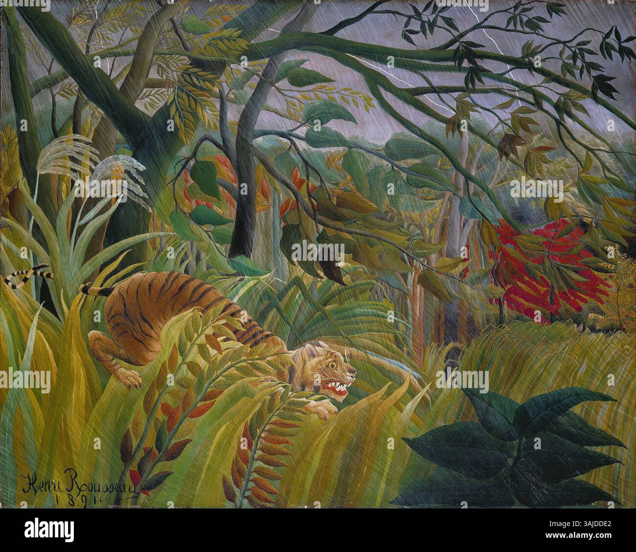 Henri Rousseau's 1891 painting 'Tiger in a Tropical Storm (Surprised ...