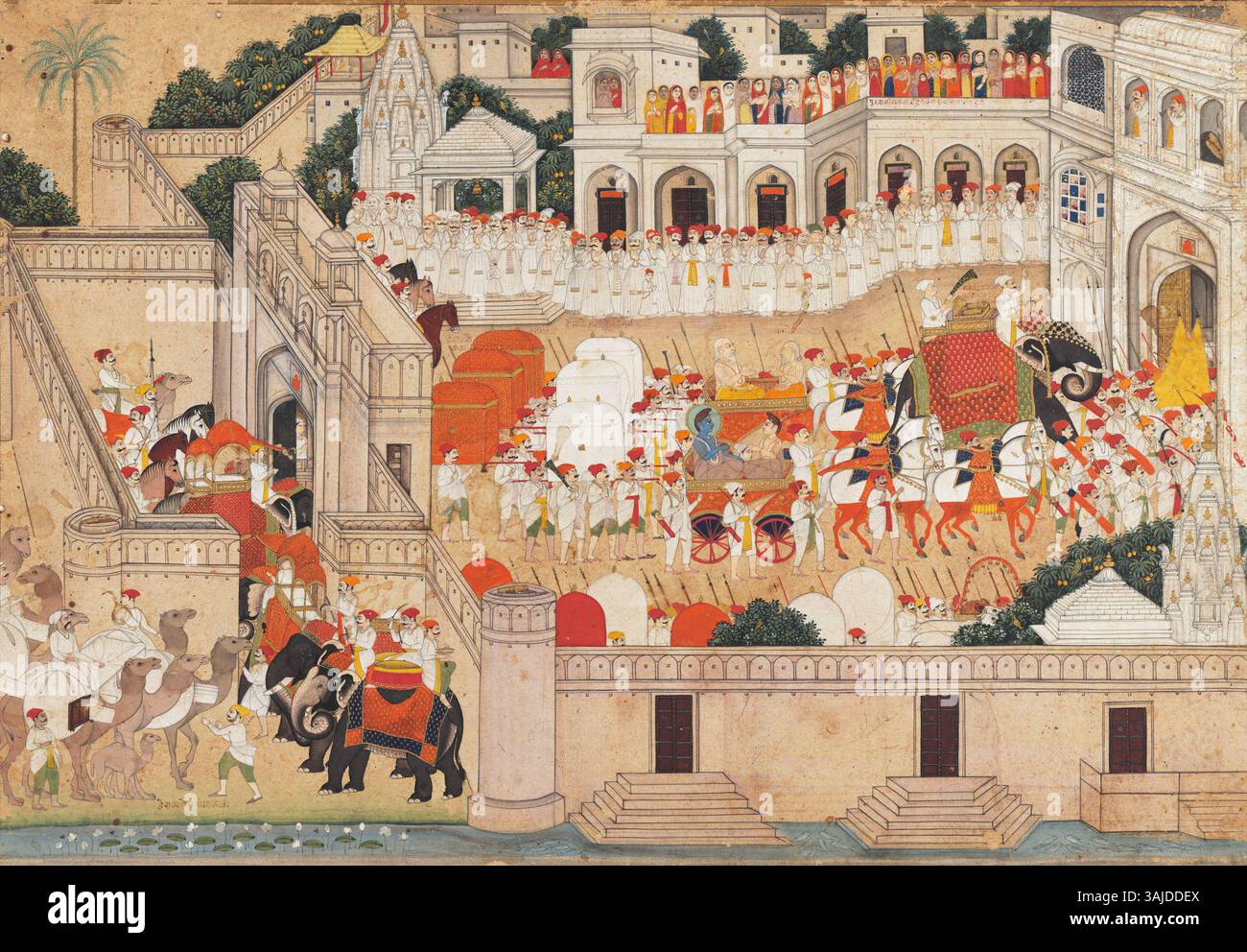 This mid-18th-century painting by Guman depicts Bharata's return to ...