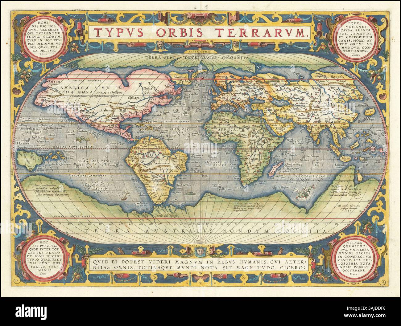 Abraham Ortelius’ 1595 map, 'Typus Orbis Terrarum,' is the foundational ...