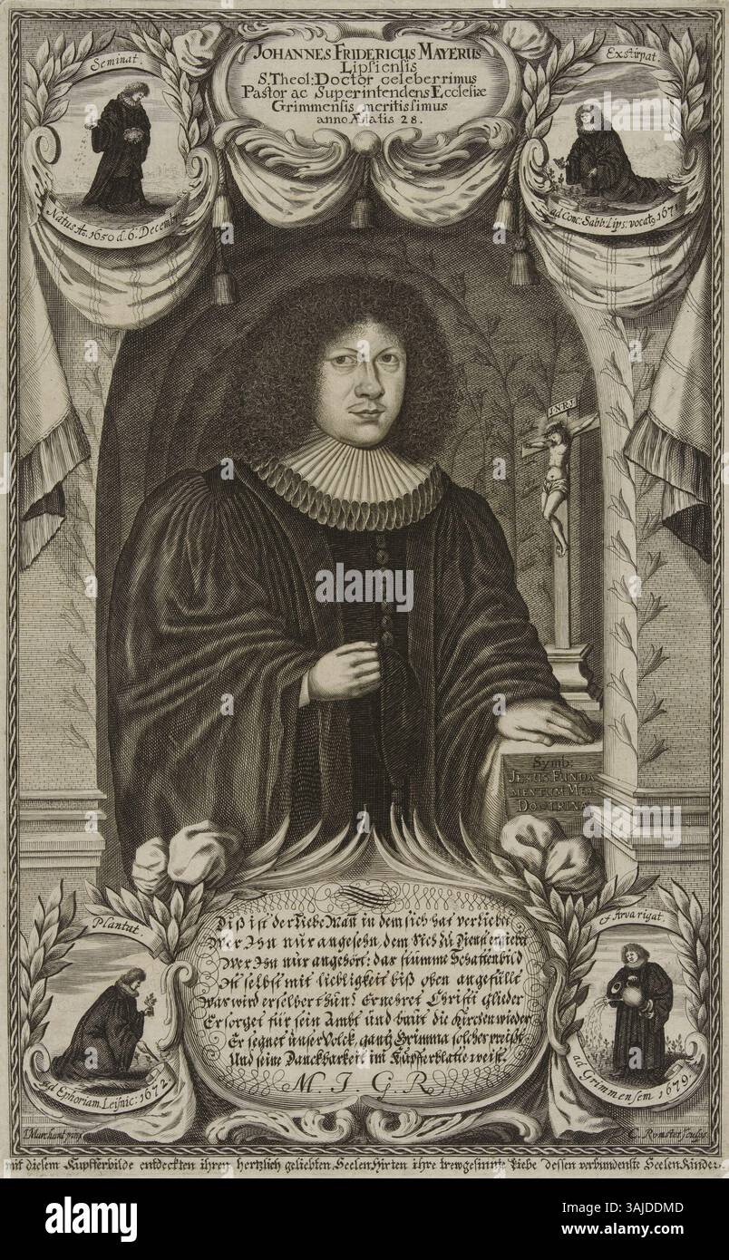 This copper engraving portrait of Johann Friedrich von Mayer, created ...