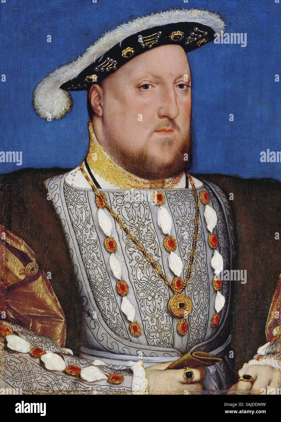 Portrait of Henry VIII by Hans Holbein the Younger, painted around 1537 ...