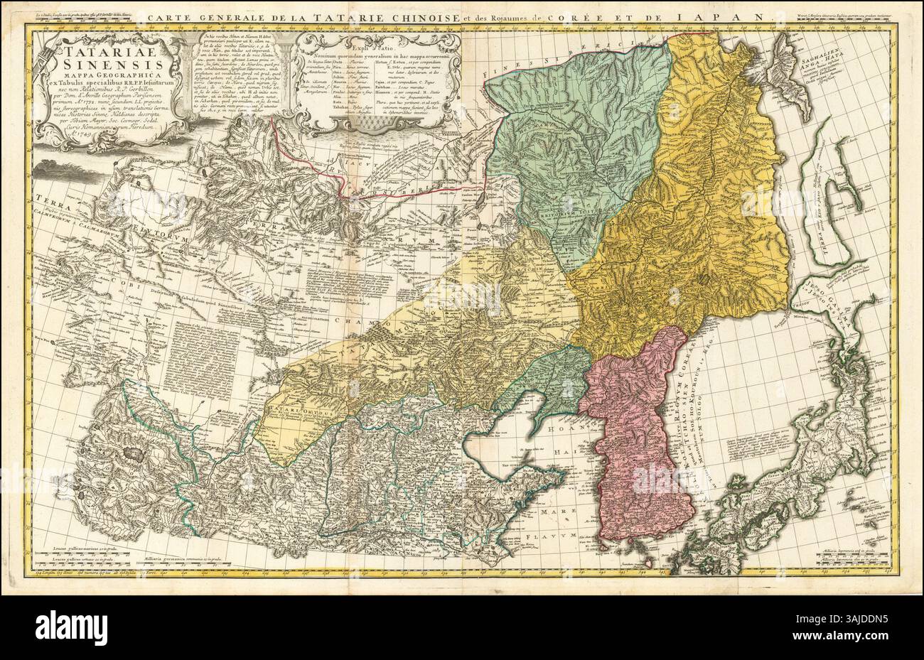 The 1749 map by Tobias Mayer titled 'General Map of Chinese Tartary and ...