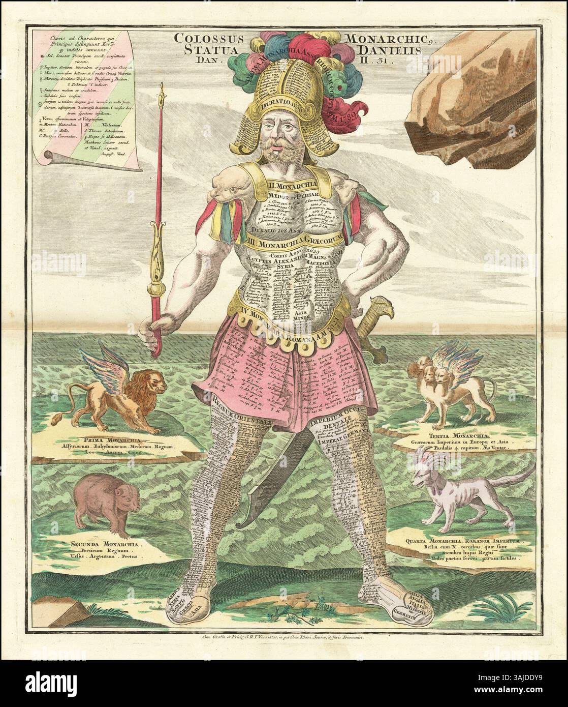 Illustration by Matthaus Seutter from 1730, depicting the Colossus ...