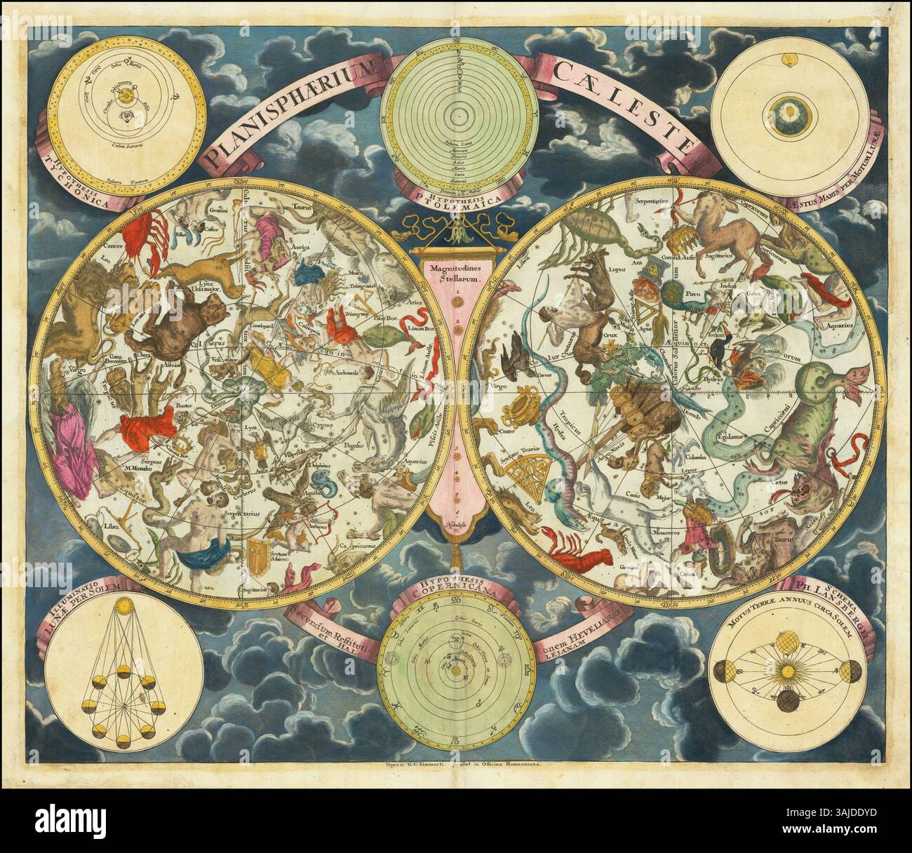 A celestial map created by Georg Christoph Eimmart around 1710 ...
