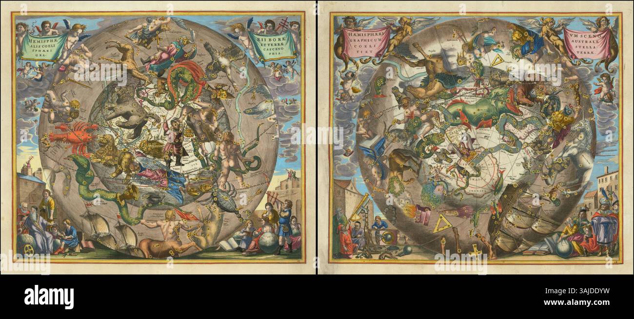 This 1661 celestial map by Andreas Cellarius illustrates the northern ...