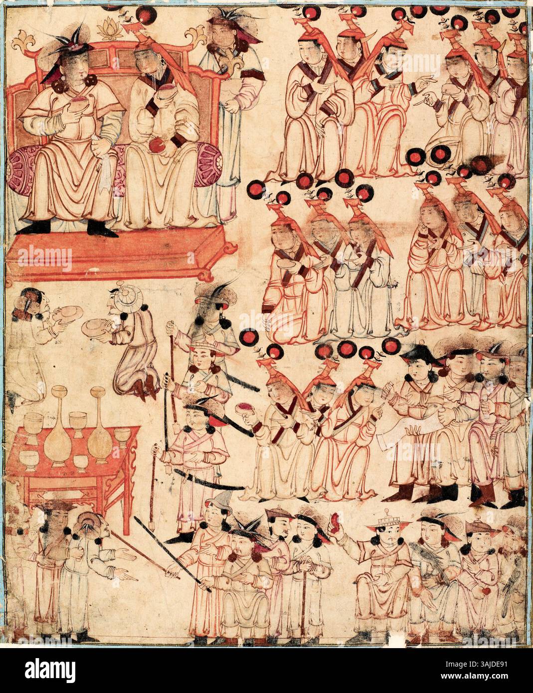 An early 14th-century illustration from the Diez Album shows an ...