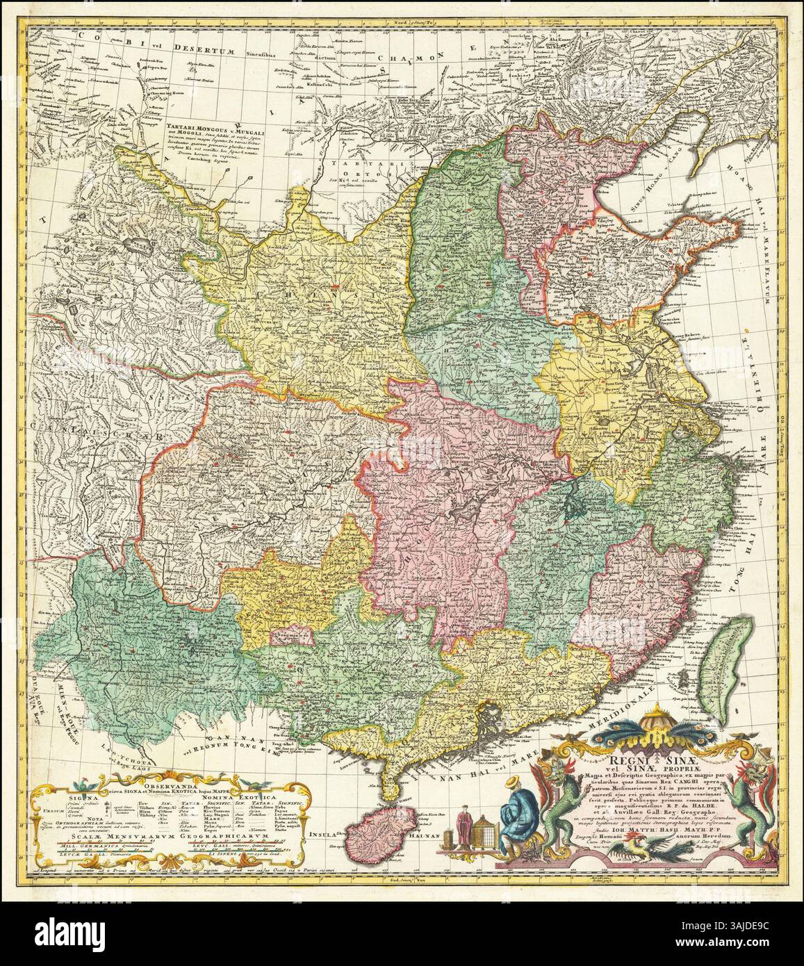 A 1740 map of China published by Homann Heirs, created by Johann ...