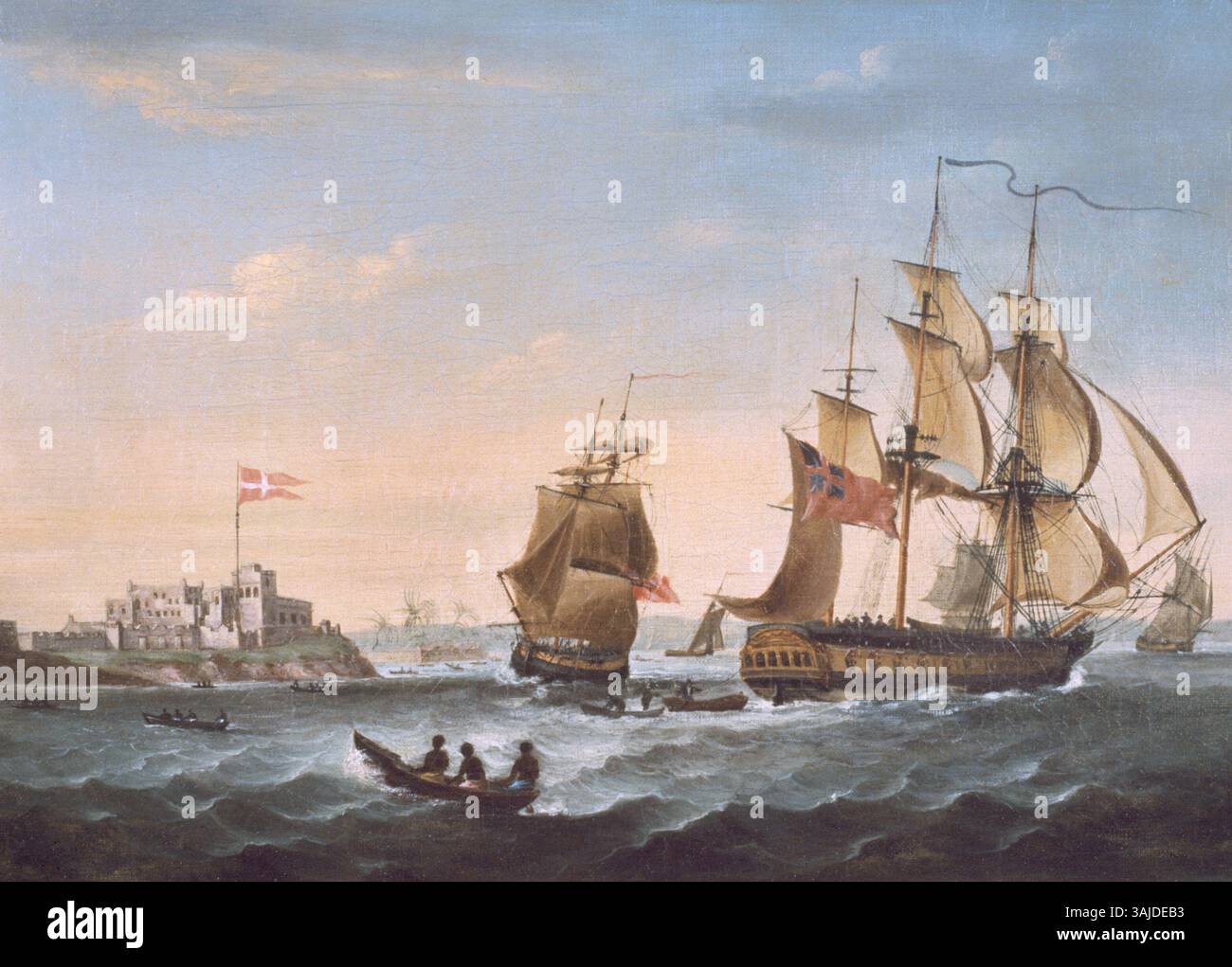 George Webster's painting from 1806 portrays Christiansborg, a Danish ...