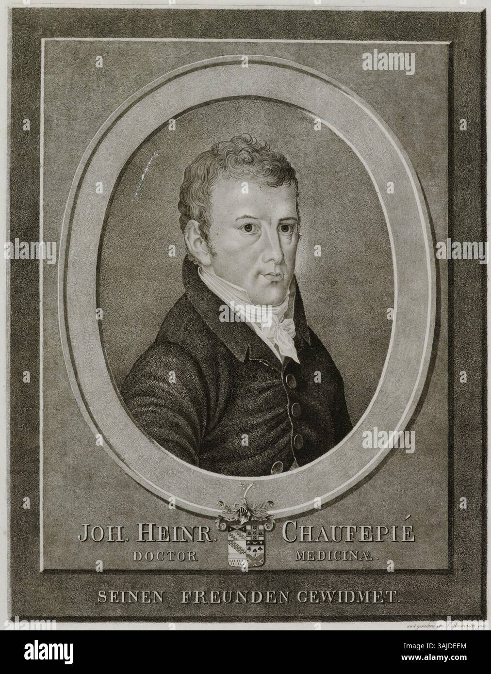 Friedrich Rossmassler's portrait of Johann Heinrich de Chaufepié, an ...