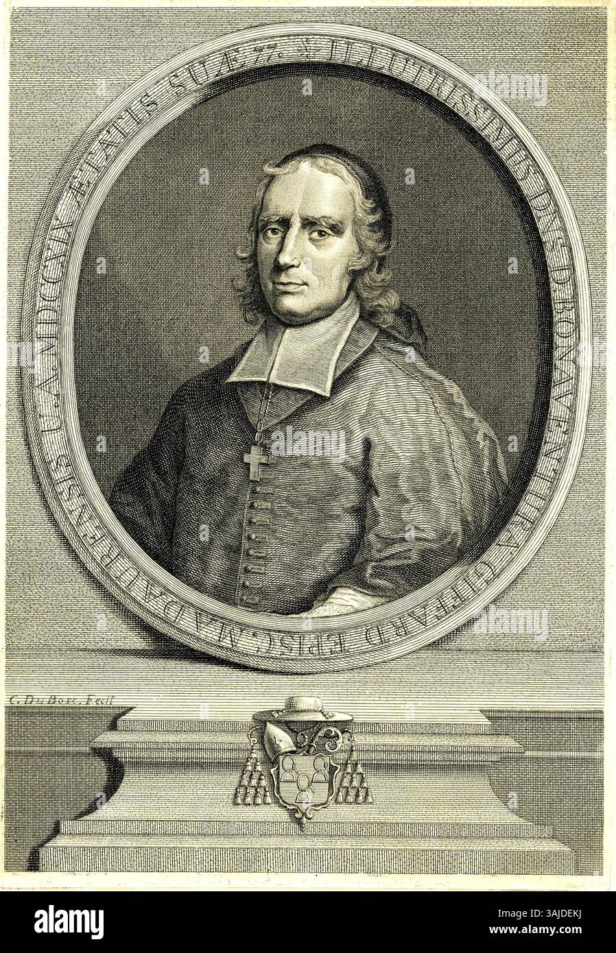 This 1719 engraving by Claude Du Bosc portrays Bonaventure Giffard, a ...