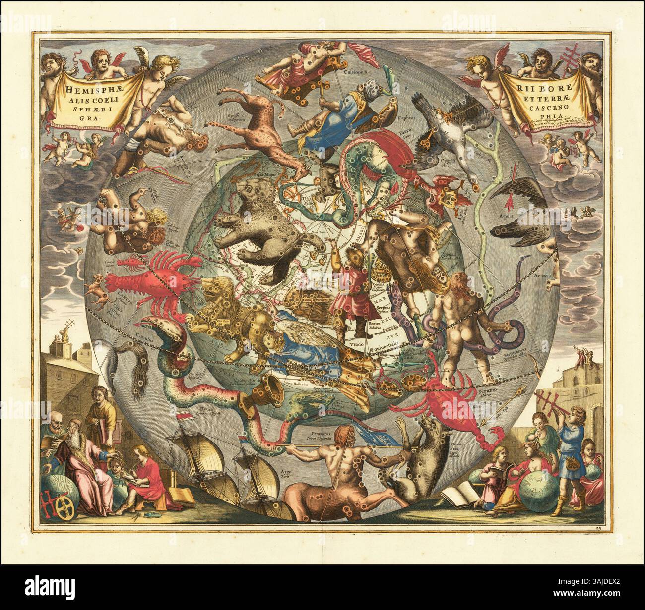 The 1708 celestial chart 'Haemisphaerii Borealis Coeli et Terrae ...