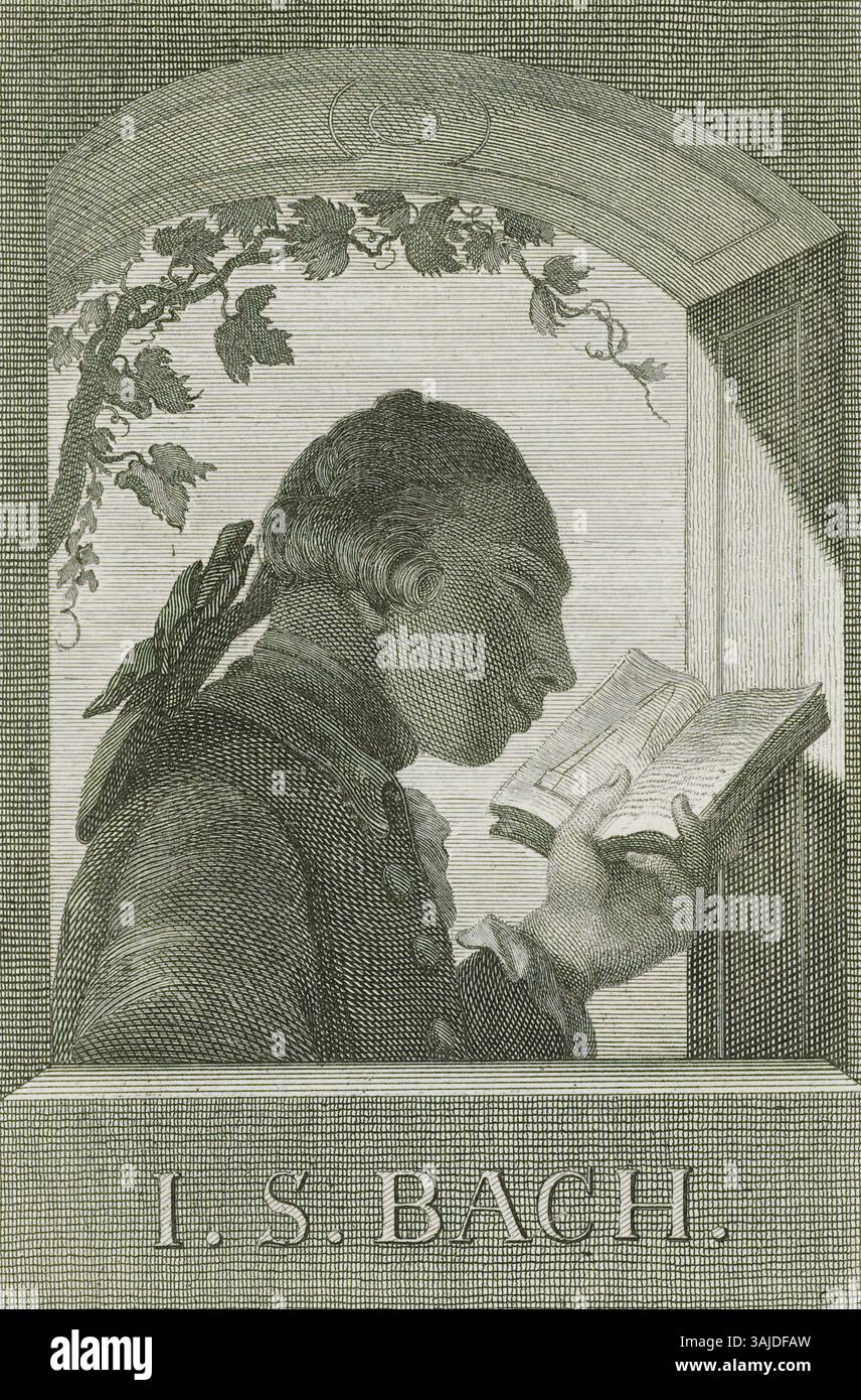 A copper engraving of Johann Samuel Bach, created by C.W. Griessmann in ...