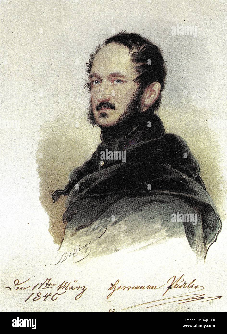 This 1840 colored pencil drawing by Moritz Michael Daffinger depicts ...