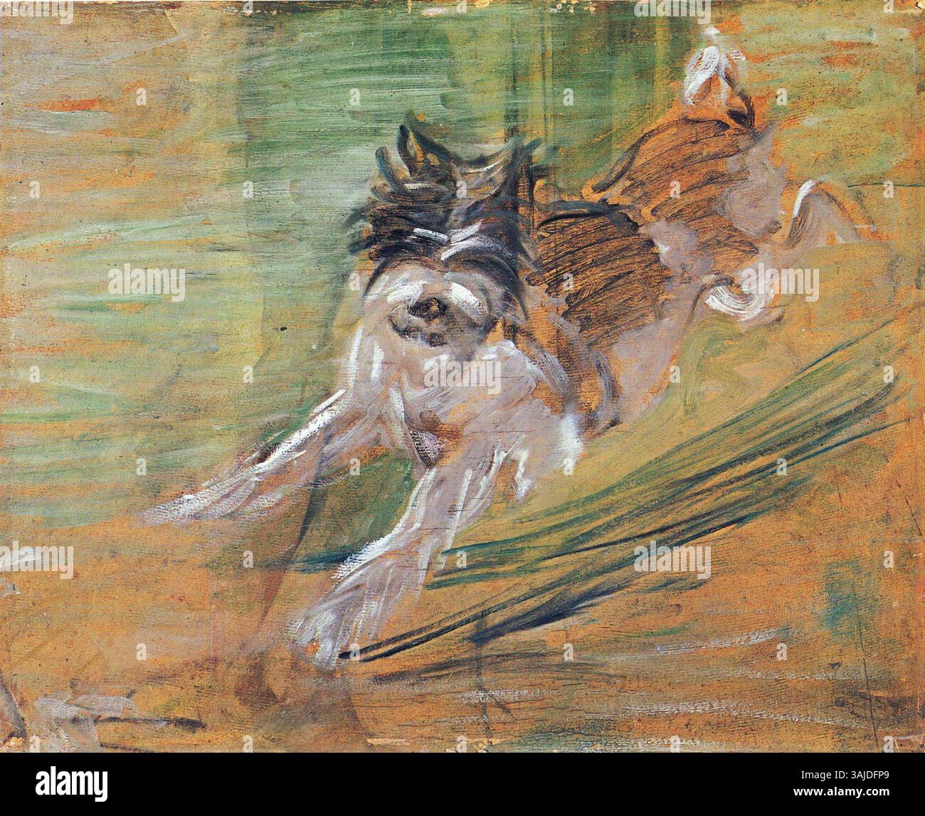 Leaping Dog (1908) by Franz Marc, an expressionist painting, captures ...