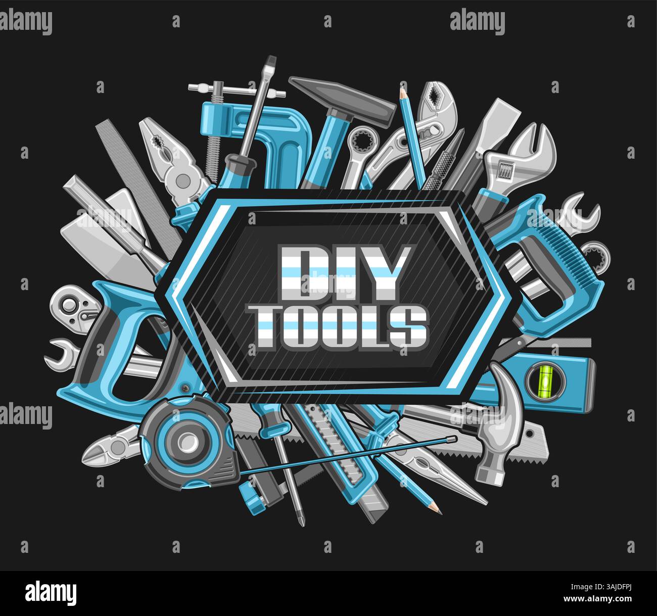 Vector Frame for DIY Tools with copy space for ad, decorative signboard ...