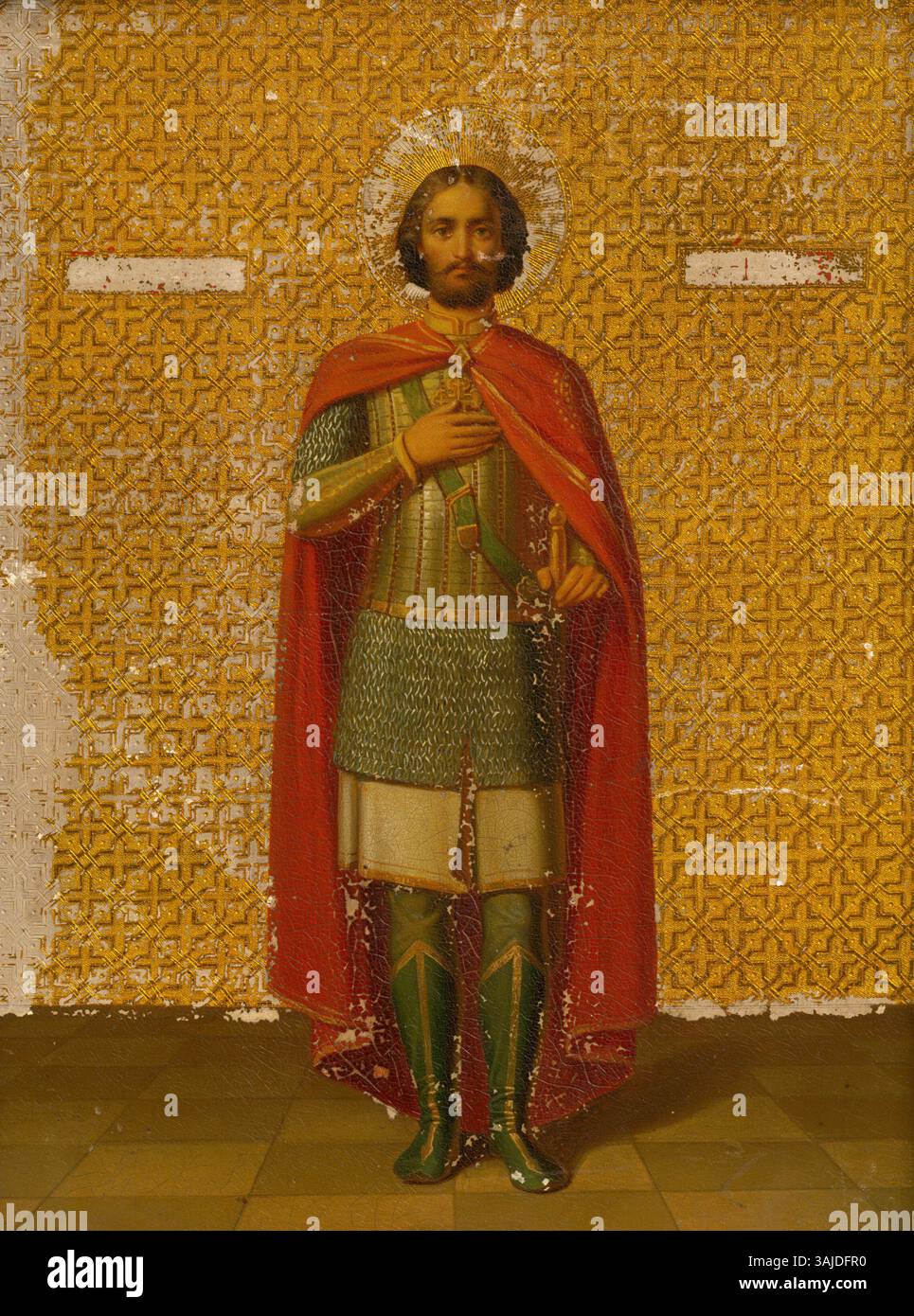 This 1850 painting by an anonymous Russian iconographer depicts Saint ...