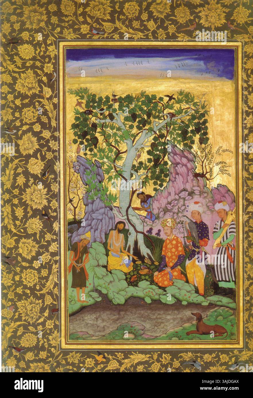 This folio, part of the Golshan Muraqqa collection, was created by Aqa ...