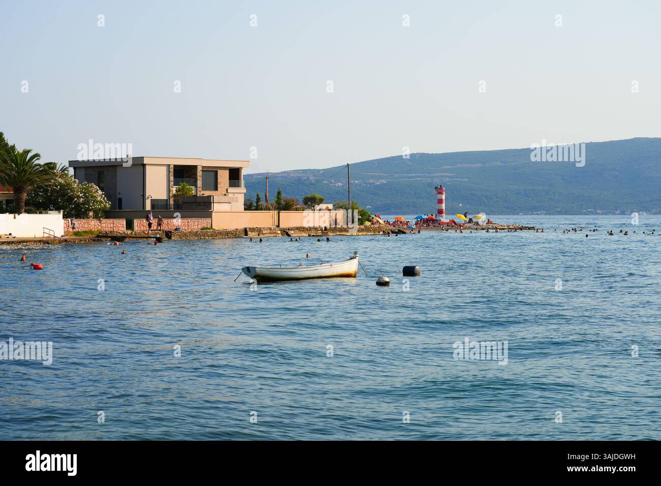 Ponta Beach (Plaža Ponta) in Tivat, a small town located on the shores ...