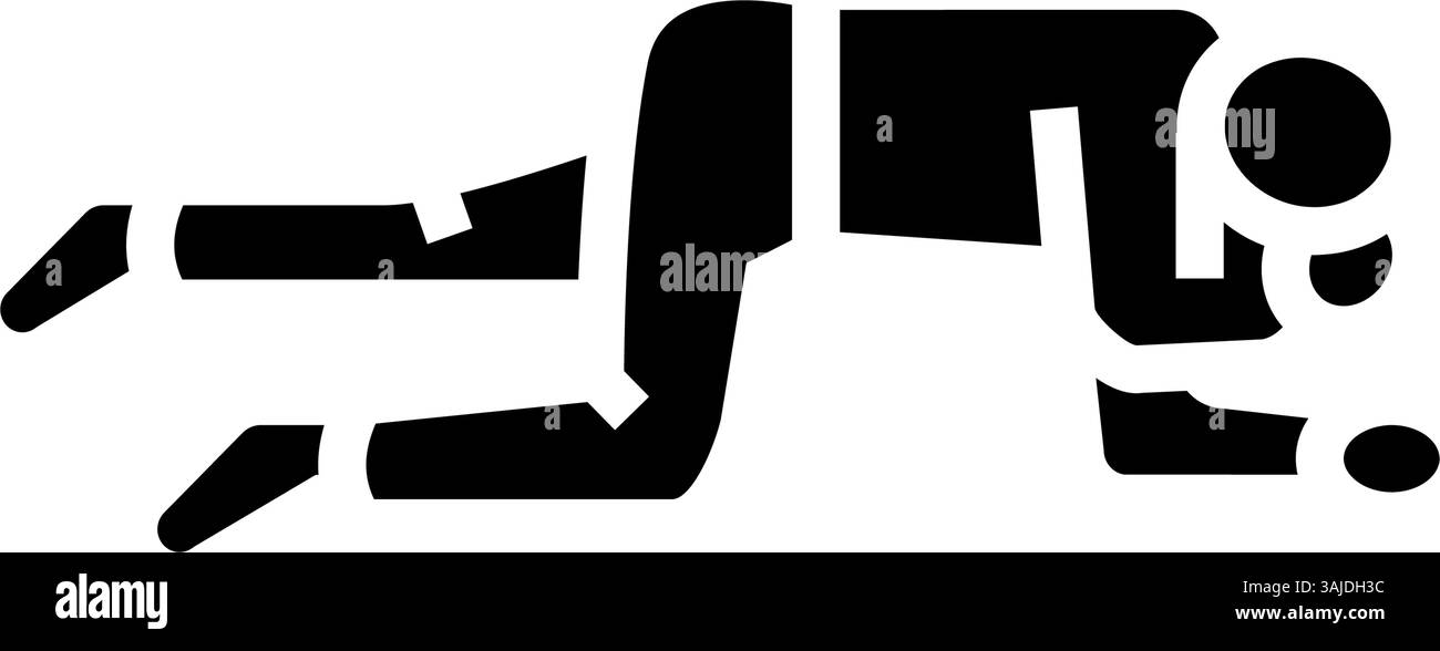 placing unconscious victim recovery position glyph icon vector ...