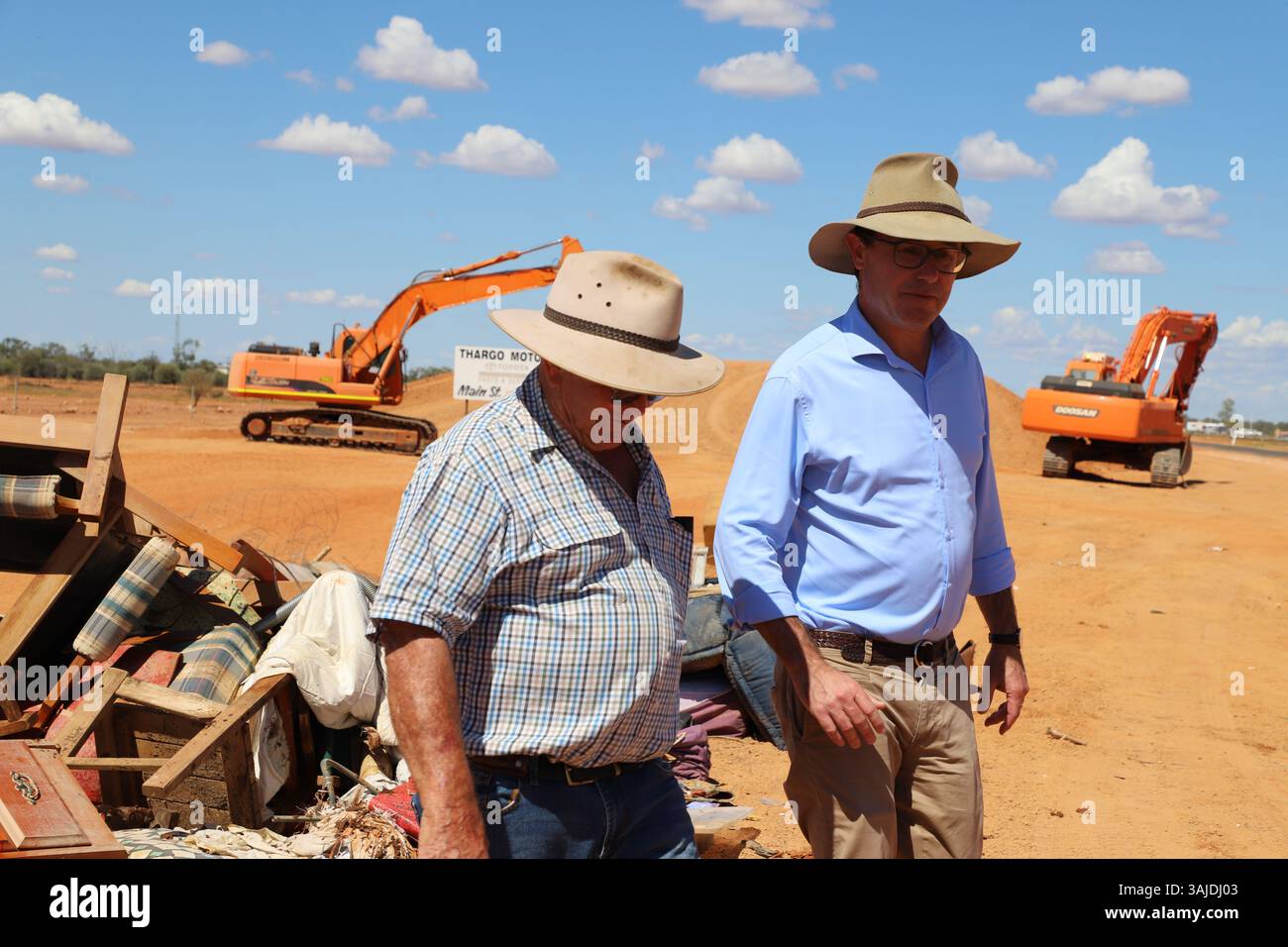 Mayor John "Tractor" Ferguson shows Nationals Leader David Littleproud ...