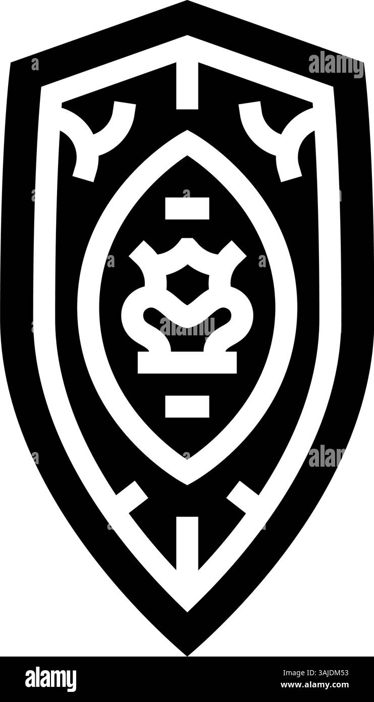 shield medieval heraldry glyph icon vector illustration Stock Vector ...