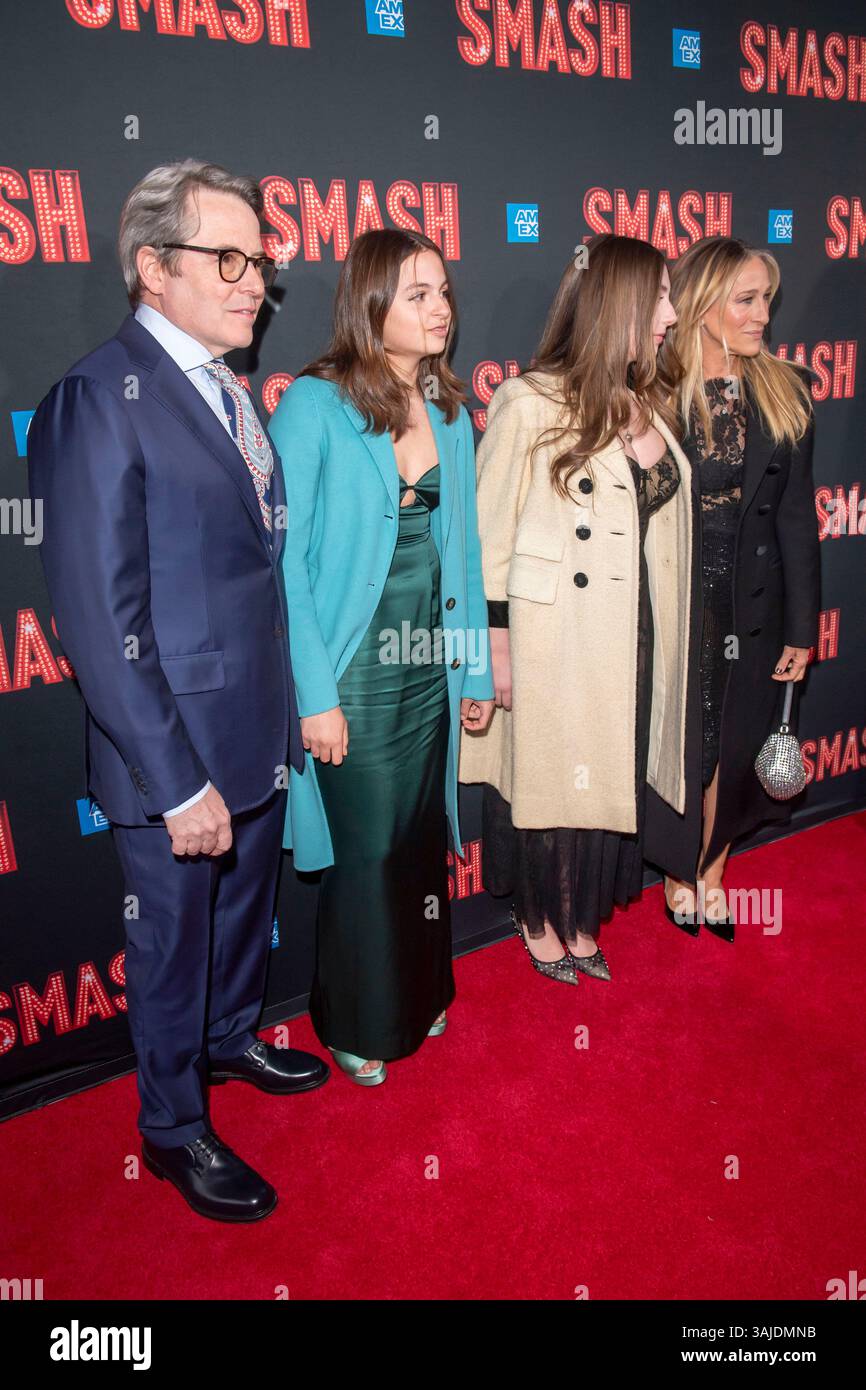 (L-R) Matthew Broderick, Tabitha Hodge Broderick, Marion Loretta Elwell ...