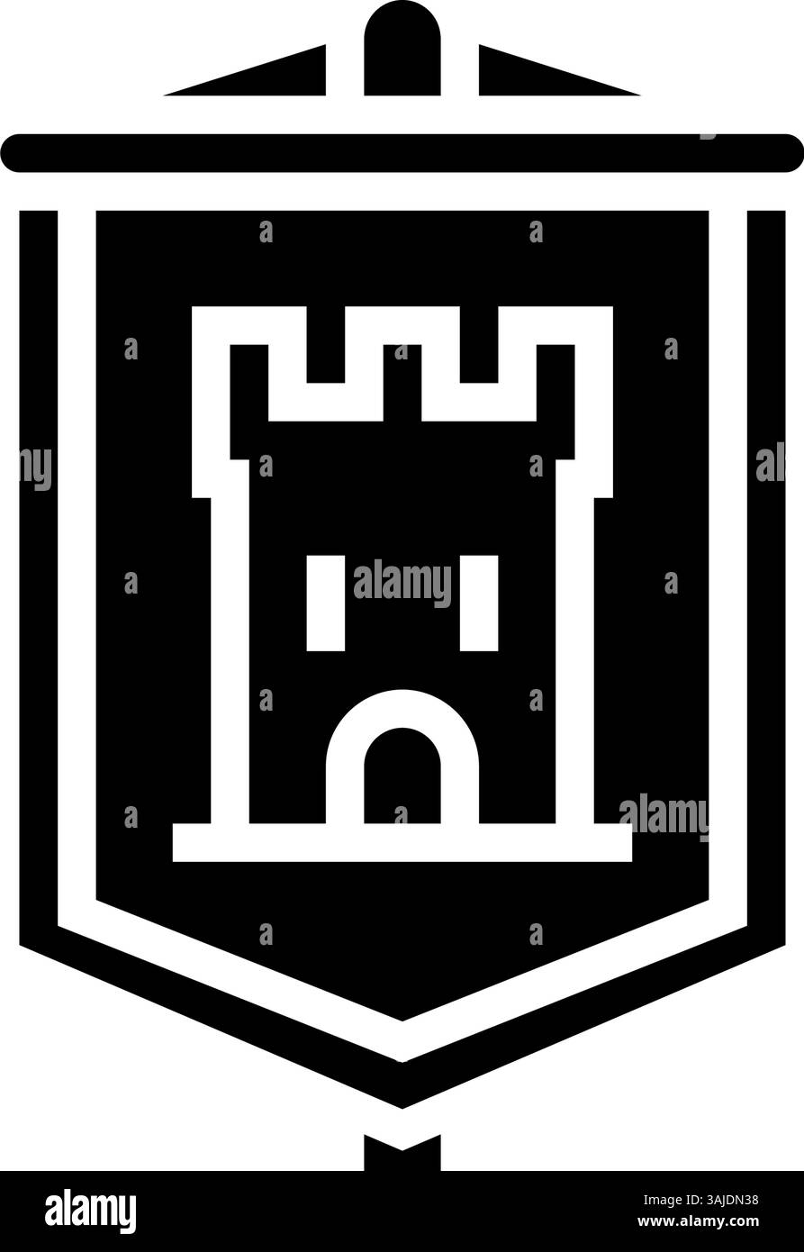 flag medieval heraldry glyph icon vector illustration Stock Vector ...