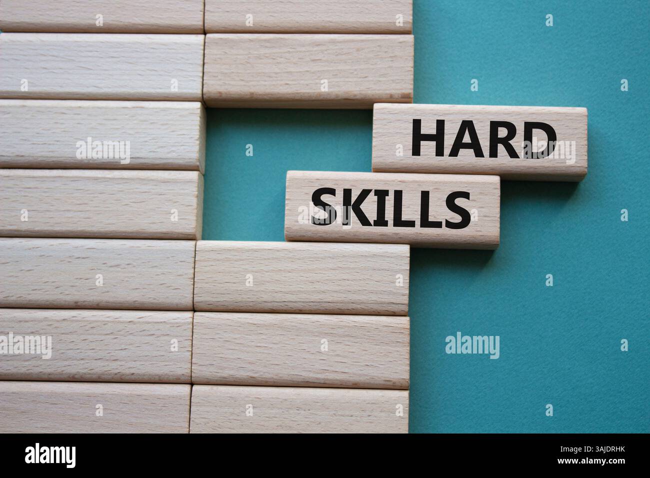 Hard skills symbol. Wooden blocks with words Hard skills. Beautiful ...