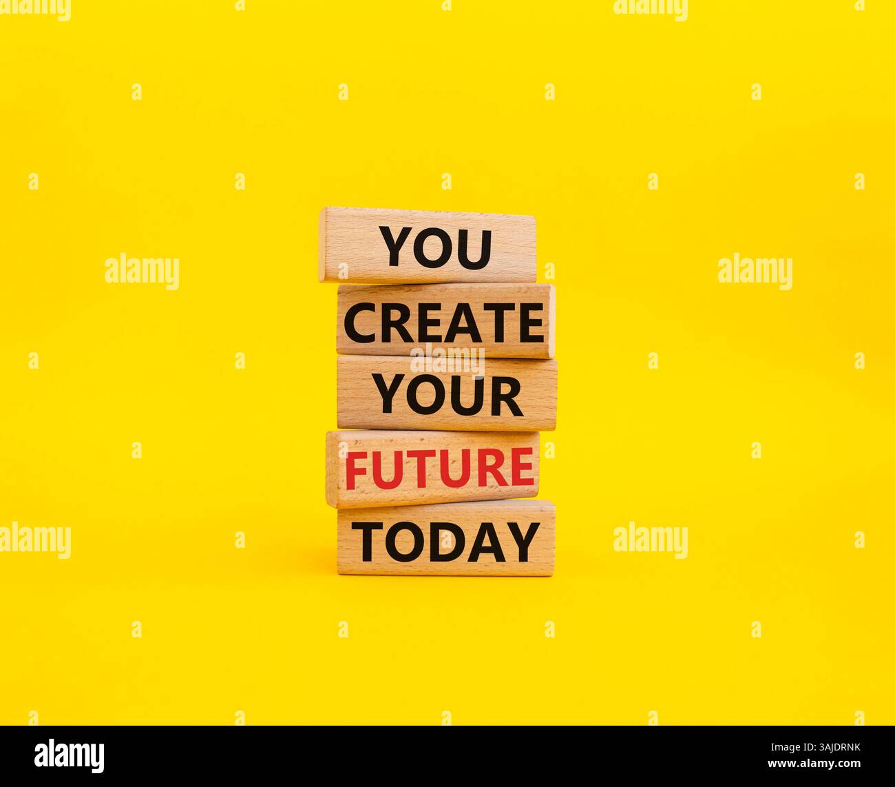 Future and development symbol. Wooden blocks with words You Create your Future today ...